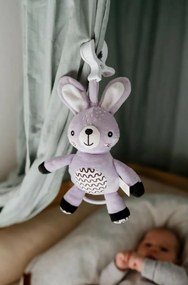 Natahovací hrací strojek babyted Zajíček plyš 30 cm závěs na postýlku / kočárek
