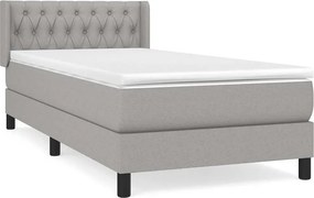 Box spring postel s matrací světle šedý 100 x 200 cm textil 3129929