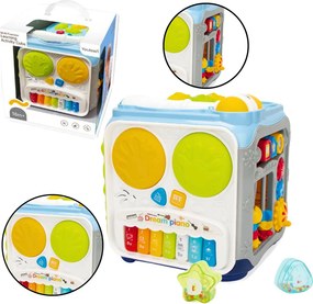 LEAN Toys Multifunkční vzdělávací kostka pro batolata se světly a zvuky