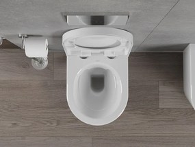 Mexen Rico wc mísa Rimless s pomalu zavíratelným tvrdým sedátkem, duroplast, bílý lesk - 30720200