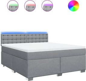 Box spring postel s matrací světle šedá 180 x 200 cm textil 3288281
