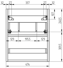 Mereo Leny koupelnová skříňka s keramickým umyvadlem 50 cm lesklá bílá CN810N