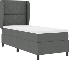Postel s boxspringem s čelo Tmavě šedá 80 x 200 cm textil 3340593