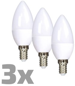 ECOLUX LED žárovka 3-pack, svíčka, 6W, E14, 3000K, 450lm, 3ks
