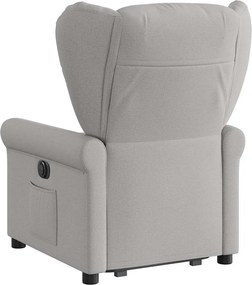 Zvedací polohovací křeslo obláčkově šedé textil 3303383