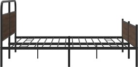 Kovový rám postele bez matrace hnědý dub 193 x 203 cm 3318712