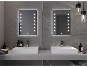 Mexen Ner, LED koupelnové zrcadlo s podsvícením 50x70 cm, 6000K, ochrana proti zamlžování, 9809-050-070-611-00