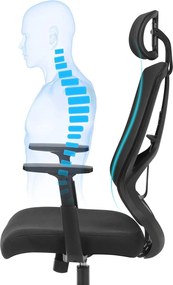 Kancelářská židle, ergonomická otočná židle s bederní oporou