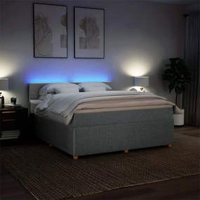 Box spring postel s matrací světle šedá 180 x 200 cm textil 3289835