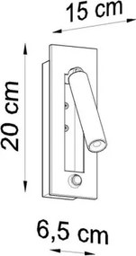 Nástěnné svítidlo SOLLUX Enif G9 1x12W bez zdroje ocel černá SL.0956