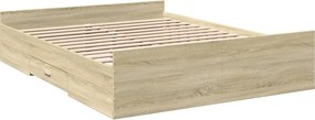 Rám postele se zásuvkami dub sonoma 160x200 cm kompozitní dřevo 3280281