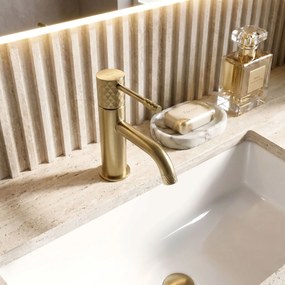 Rea Lungo Diamond, umyvadlová baterie h-190, zlatá matná, REA-B9843