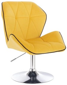 LuxuryForm Židle MILANO MAX VELUR na stříbrném talíři - žlutá