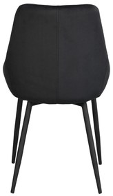 Černá sametová jídelní židle Rowico Tesma