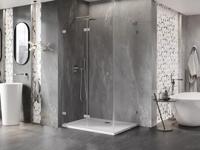 Mexen Lunar-F L, skládací sprchový kout levý 90 x 70 cm, 8mm čiré sklo, ocelový profil, 836L-090-070-97-00-L