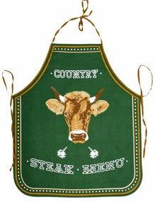 Zástěra kuchyňská, Steak Menu, zelená