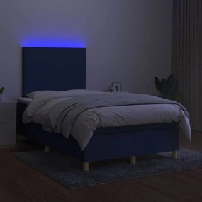 Box spring postel s matrací a LED modrá 120 x 200 cm textil 3135267