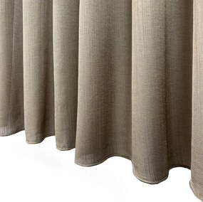 Záclona/Závěs  béžovo-hnědá Linen Mist s efektem lnu a olůvkem Ervi 4451