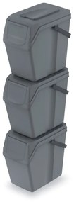 MAXIVA Sada 3 odpadkových košů - SORTIBOX II, 3x25 l Barva: šedá