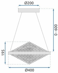 Toolight Křišťálová závěsná lampa s dálkovým ovládáním APP774-1CP