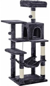 FEANDREA Škrabadlo pro kočky s houpací sítí 143 cm šedé