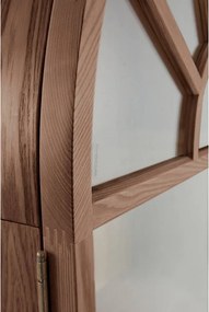 Vitrína v dekoru ořechu v tmavě přírodní barvě 90x195x40 cm Sandor – Jotex