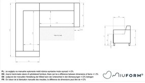 Růžová rozkládací/s úložným prostorem rohová pohovka (levý roh/do L) Classy Sophie – Miuform
