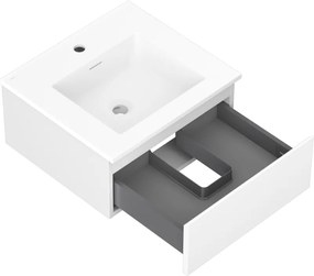 Mexen Orio, koupelnová skříňka 50 cm s umyvadlem Otis, 1 zásuvka, bílá matná, 91A10-05023-1-BF01-W18M01