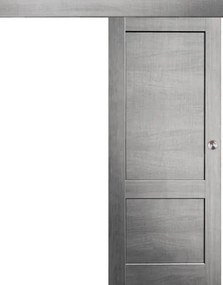 posuvné interiérové dveře na stěnu vasco doors LISBONA plné, model 1 Průchozí rozměr: 70 x 197 cm, Orientace dveří: Levé dveře, Dekor: Dub skandinávský