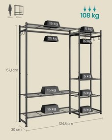 Otevřená šatní skříň LGR010BZ01