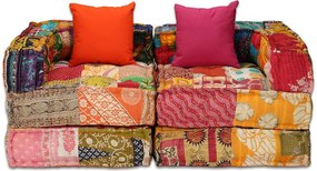 2místný modulární pouf patchwork textil 244977