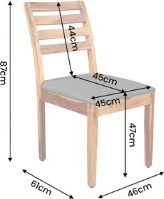 Designová židle Timber Sheesham / tmavě šedá ekokůže