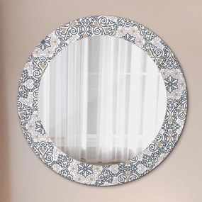 Kulaté dekorativní zrcadlo Geometrické ozdoby fi 60 cm