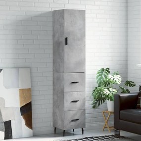 Skříň highboard betonově šedá 34,5x34x180 cm kompozitní dřevo - Default Title