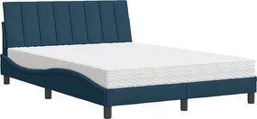 Postel s matrací Hanko modrá 140 x 190 cm samet 3208596