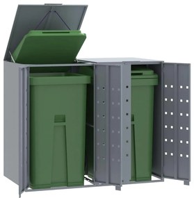 Box na 2 popelnice šedý 138 x 79 x 117 cm ocel 3279987
