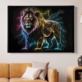 Obraz na plátně - barevný Lev (celé tělo) FeelHappy.cz Velikost obrazu: 180 x 120 cm