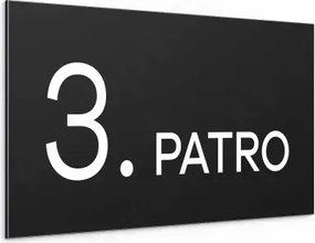 ACCEPT Označení podlaží "3. PATRO" - stříbrná tabulka - černý popis