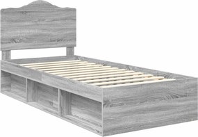 Rám postele s čelo Šedá Sonoma 75 x 190 cm Masivní borové dřevo 3413376