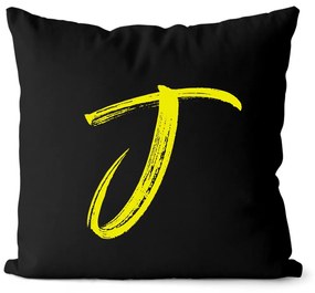 Polštář – písmeno J (Velikost: 40 x 40 cm, Barva: Žlutá)