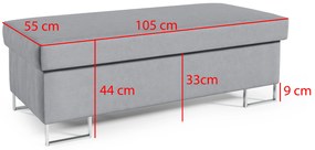Eka Podnožka ALICE 105 cm Barva látky: TRINITY 15