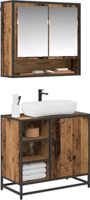 Sada koupelnového nábytku 2 ks Staré dřevo 65 x 33 x 60 cm 3402554