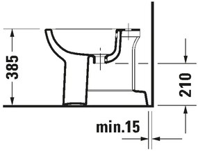 Duravit 22371000002 - Stojící bidet D-CODE 35,5x52,5 cm keramika/lesklá bílá