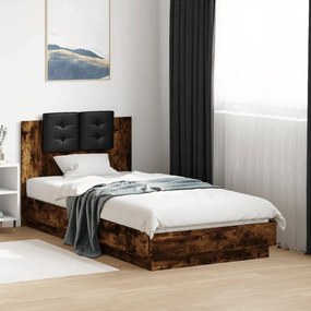 Rám postele s čelem kouřový dub 90 x 190 cm kompozitní dřevo 3209972