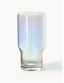 Ručně foukané sklenice's rýhovaným reliéfem a perleťovým leskem Juno, 4 ks