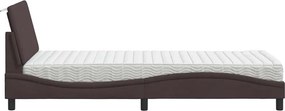 Postel s matrací Hanko tmavě hnědá 90 x 190 cm textil 3310499