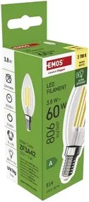 EMOS Filament Candle 3,8W E14 / Žárovka / náhrada za 60W / teplá bílá