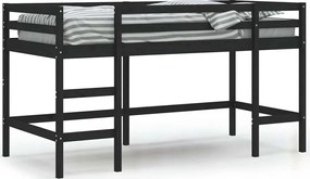 vidaXL Dětská patrová postel se žebříkem 90 x 190 cm borové dřevo [835903] Barva: Černá