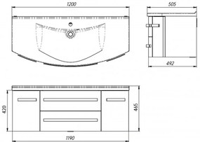 Lavedo Vanessa Indigo Blue 120 koupelnová skříňka s umyvadlem
