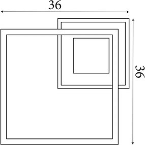 Searchlight 44250BK - LED Stm stropní svítidlo QUADRATE LED/24W/230V 36x36 cm